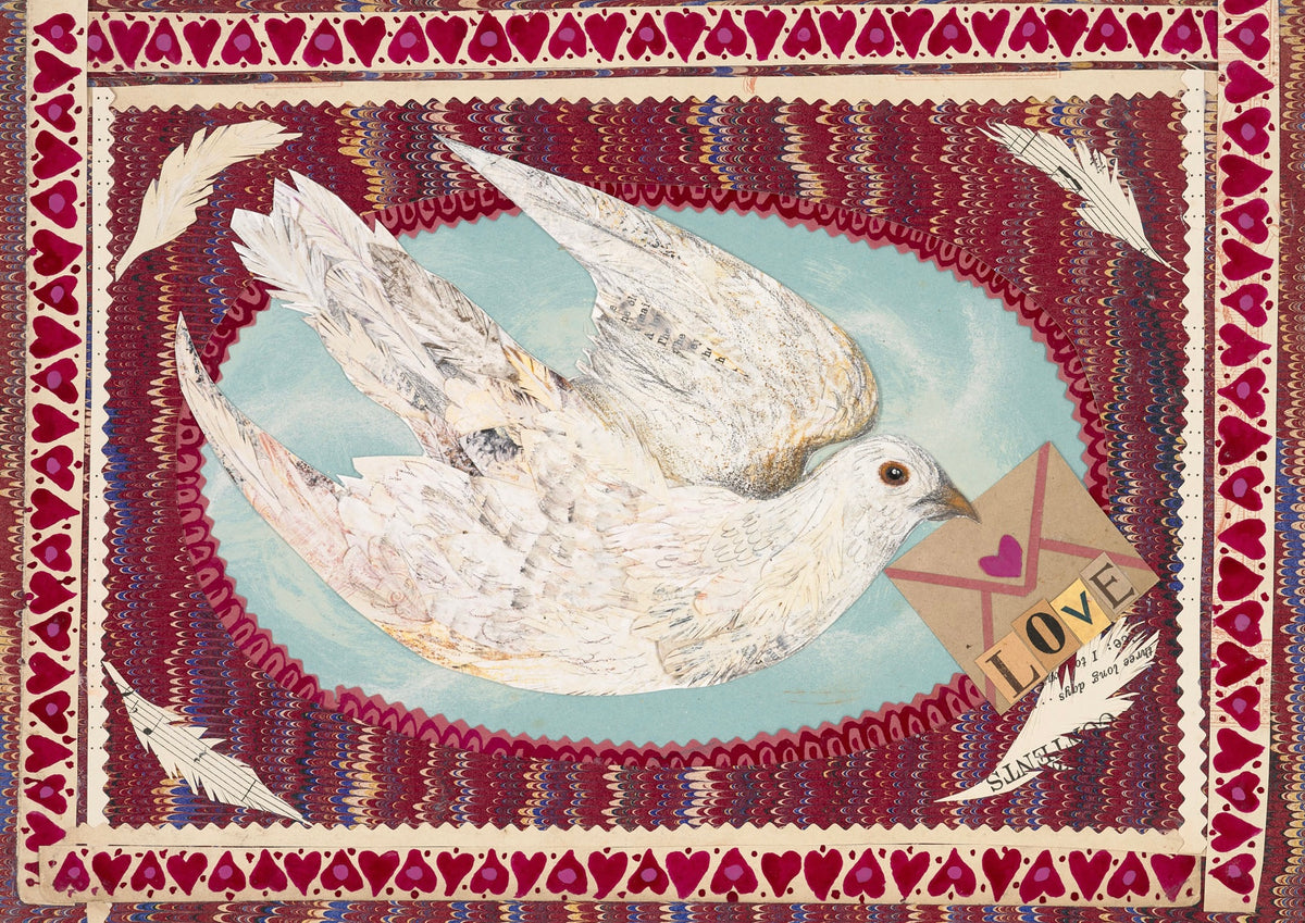 A6 Valentine Dove postcard – Clare O’Neill Artworks