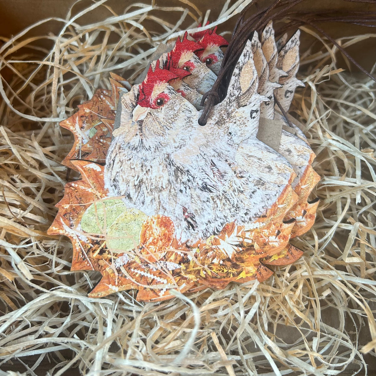 Easter Hen wooden decoration – Clare O’Neill Artworks